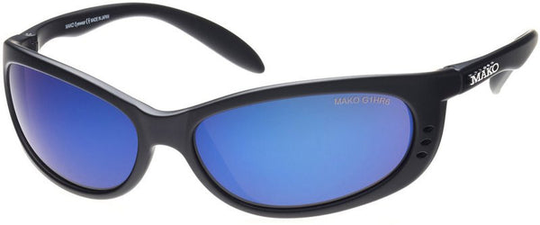 Mako Sleek Matte Black Frame Glass Lens Polarised Sunglasses Davos