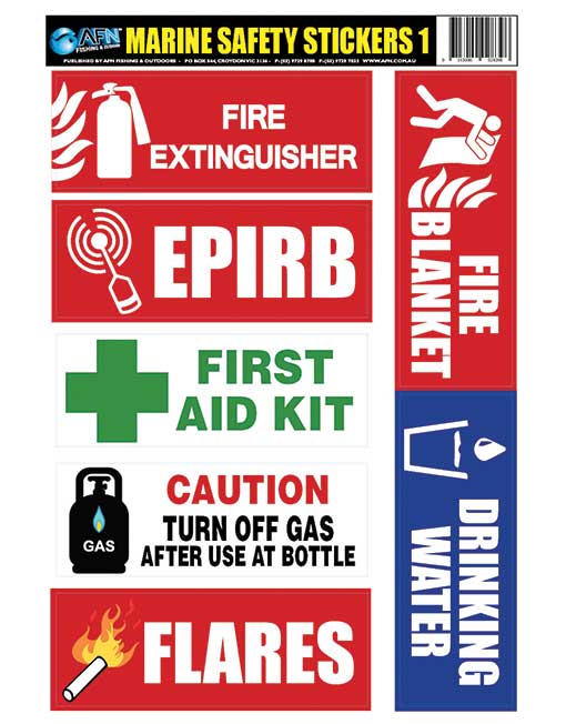AFN Marine Safety Boat Sticker Pack | Davo's Tackle Online