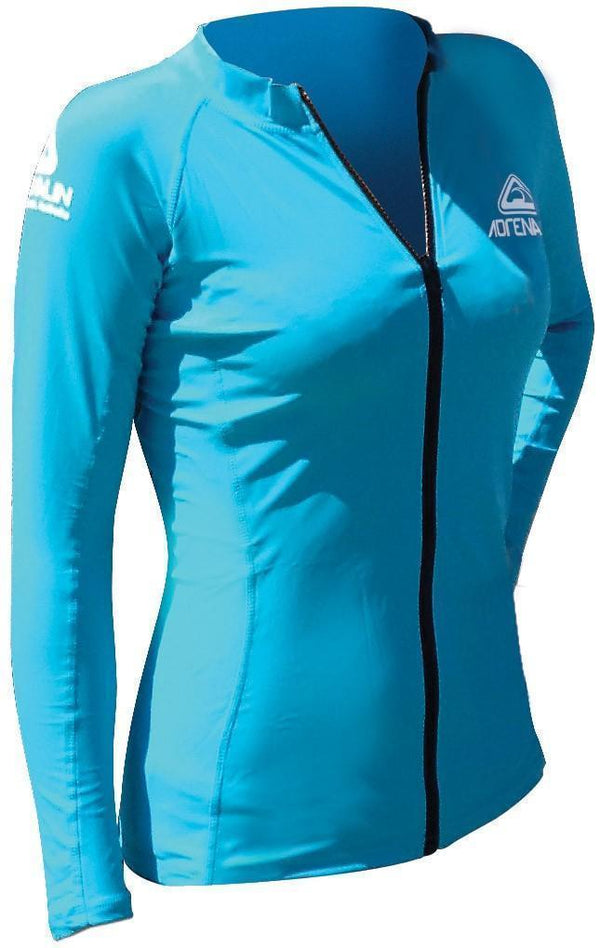 Adrenalin Ladies Zippered Rash Vest Beach Swimming Shirt - Aqua | Davo ...