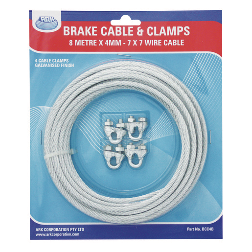 Ark 760246 Brake Galvinised Cable 8m with Clamps | Davo's Tackle Online