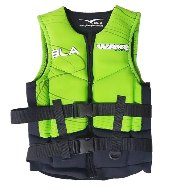 BLA Wakemaster V2 Nylon Life Jacket PFD Vest L50s - Bright Green | Davo ...