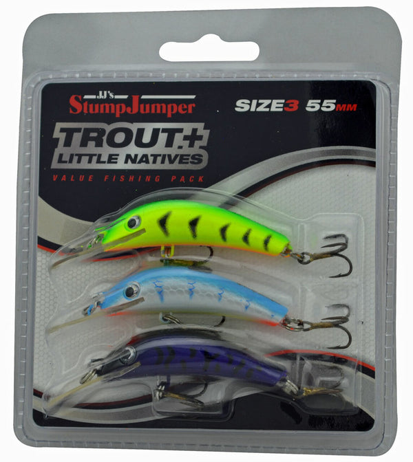 JJs Stumpjumper 37PTROUT Trout And Little Natives Hard Body Lure Value Pack | Davo's Tackle Online