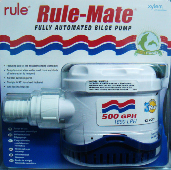 RWB Rule-Mate 500GPH Automatic Bilge Pump - 12V | Davo's Tackle Online