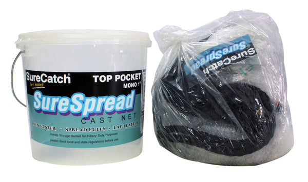 Sure Catch Surespread Mono Cast Net Top Pocket 12ft Drop 1in Mesh ...