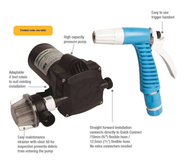 Whale 133290 WD1815 Pump and Gun Washdown Kit 12V | Davo's Tackle Online